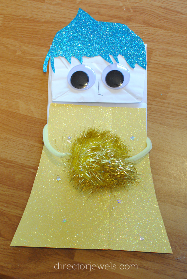 Director Jewels: Inside Out Joy Paper Bag Puppet Tutorial