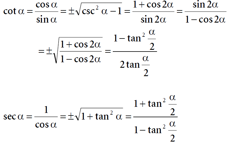 Relations between Trigonometric Functions