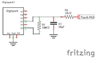 マーティーの工房日誌: DigisparkとArduino UNOでCapacitiveSensing（容量検知センサー）