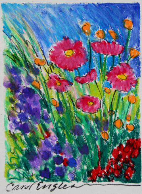 Carol Engles Art: Spring Garden One, original notecard art