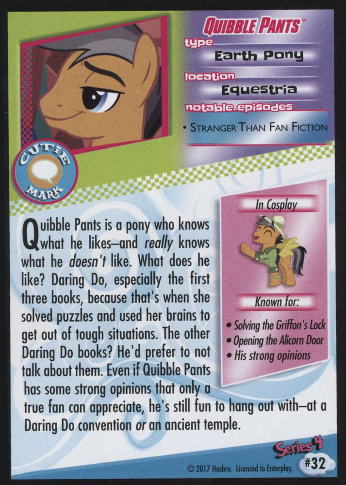 My Little Pony Quibble Pants Series 4 Trading Card | MLP Merch
