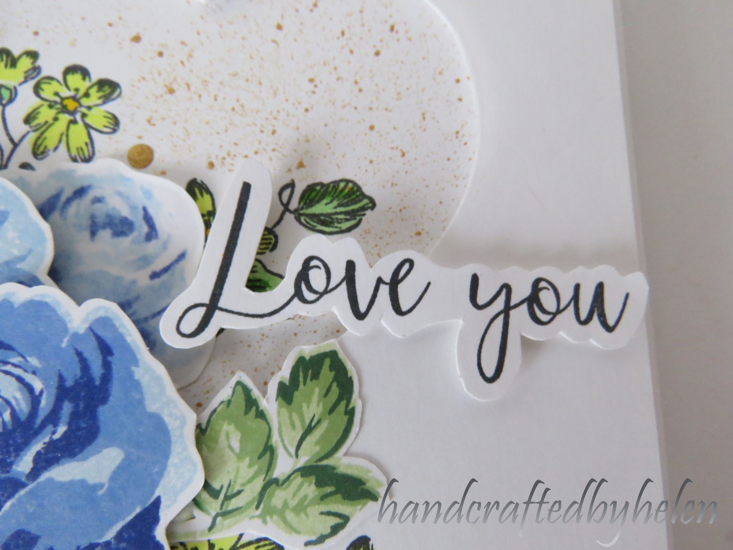 Handcrafted by Helen: Blue Roses Valentine's Day Card