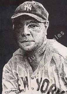 Art by Juan Rosales: HOF Sketch Card Project: Babe Ruth