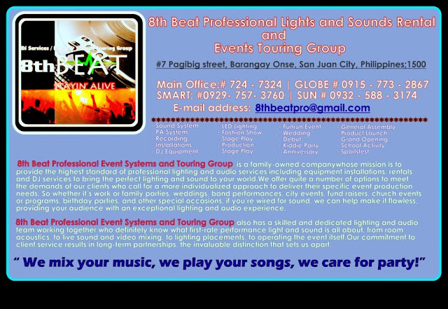 Sound System Rental Manila 8thbeat Basic PA System Debut Wedding Summer ...