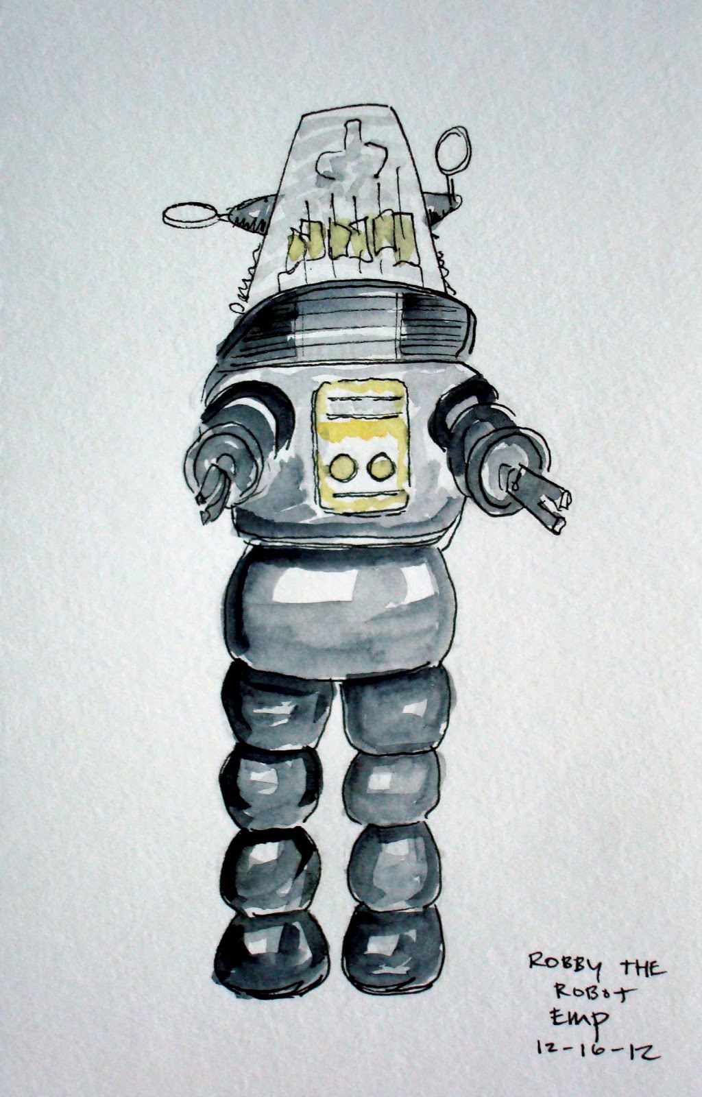 Urban Sketchers Seattle: Robby the Robot - EMP