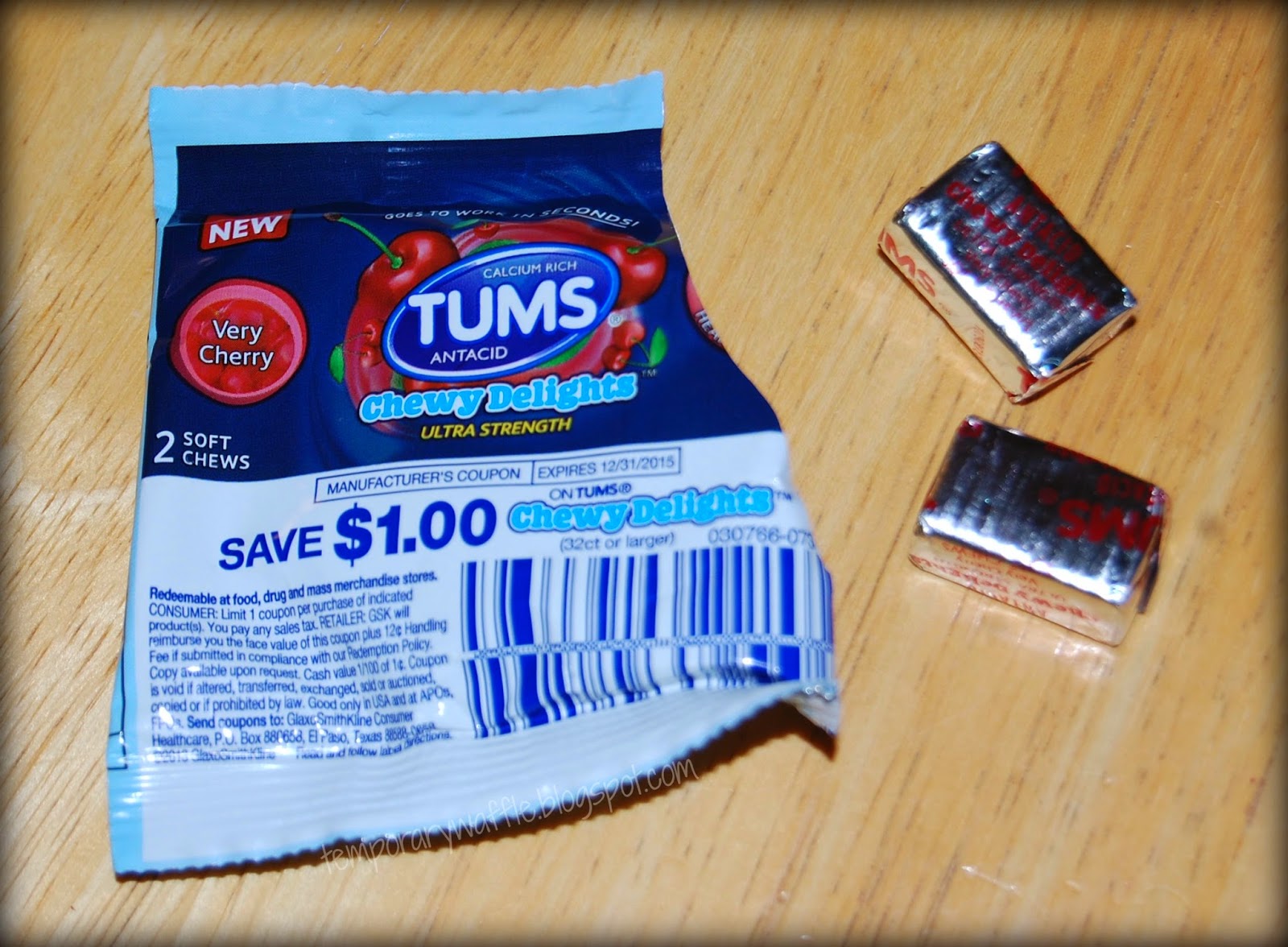 Temporary Waffle: Tums Chewy Delights Sample Review