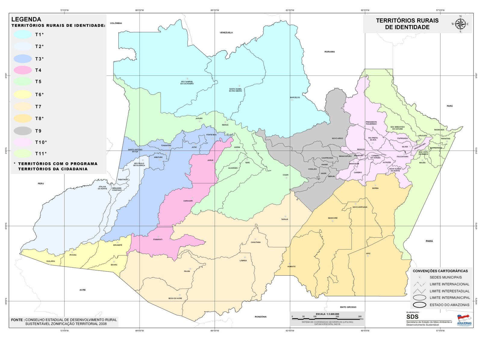 Mapa Político do Estado do Amazonas