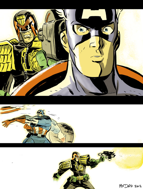 dan mcdaid: Dredd vs. Cap - the full works!