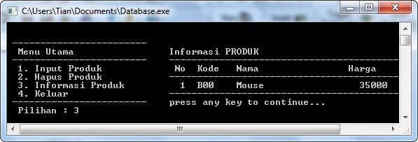 Source Code Program Database Pascal Materi Teknik Informatika 1125