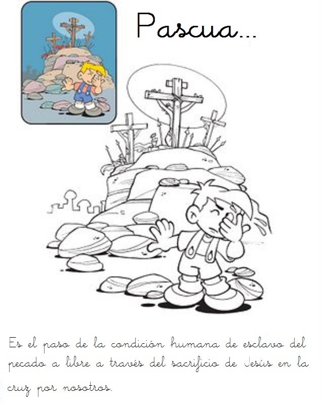 JESÚS ES NUESTRA PASCUA COLOREAR