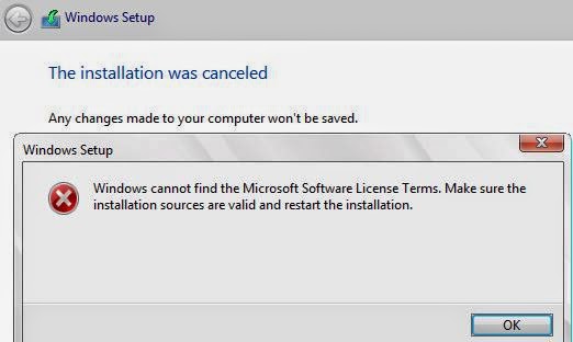 Windows Cannot find the Microsoft Software License Terms | Steven M. Jordan