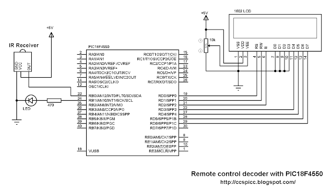 RC-5 remote control decoder with PIC18F4550 and CCS C