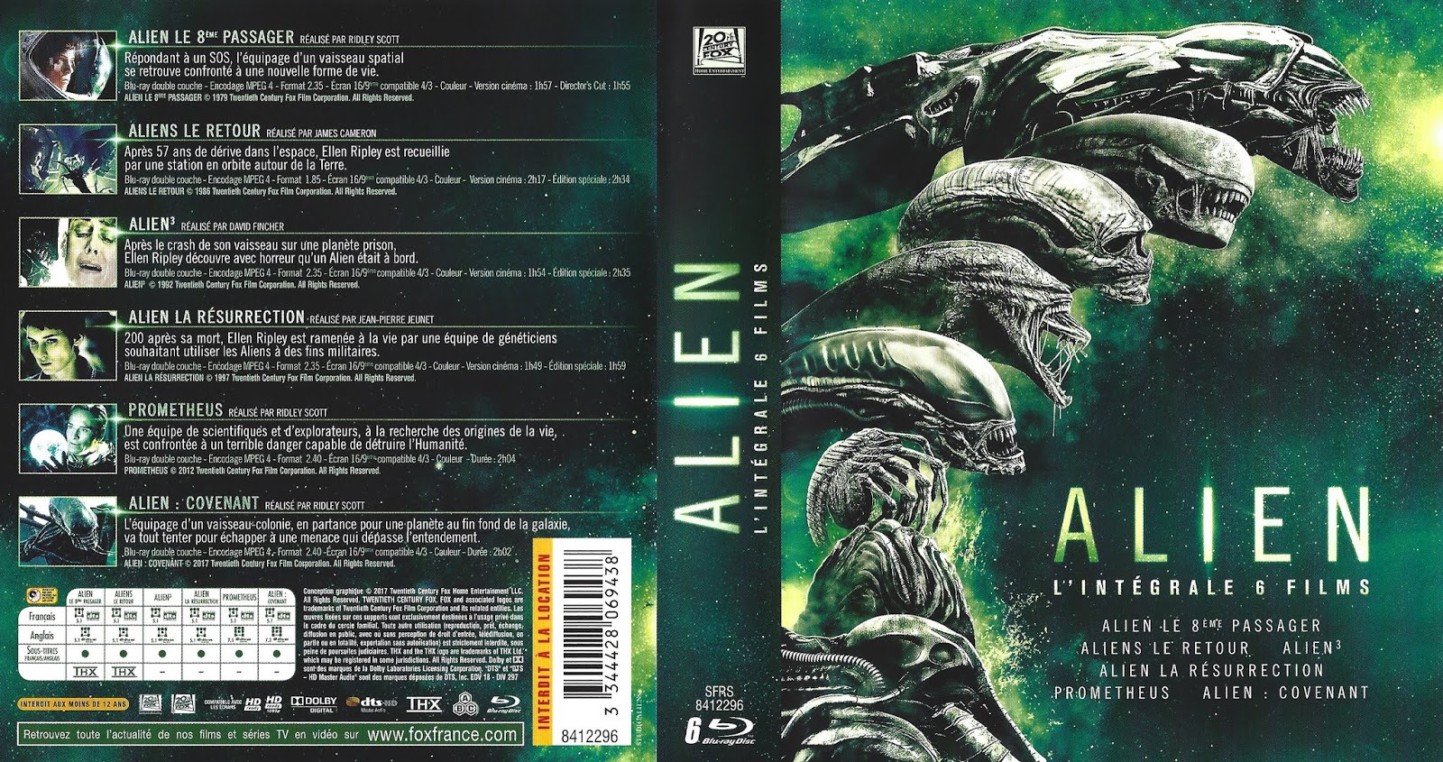 BLU-RAY JAQUETTES BLU-RAY: Alien l'intégrale