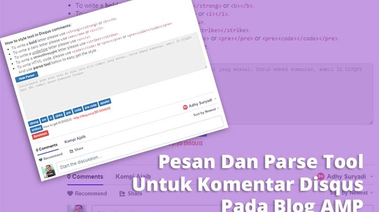 Pesan Dan Parse Tool Untuk Komentar Disqus Pada Blog AMP