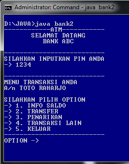 Membuat Program ATM Dengan Pemrograman Java | E - Learning