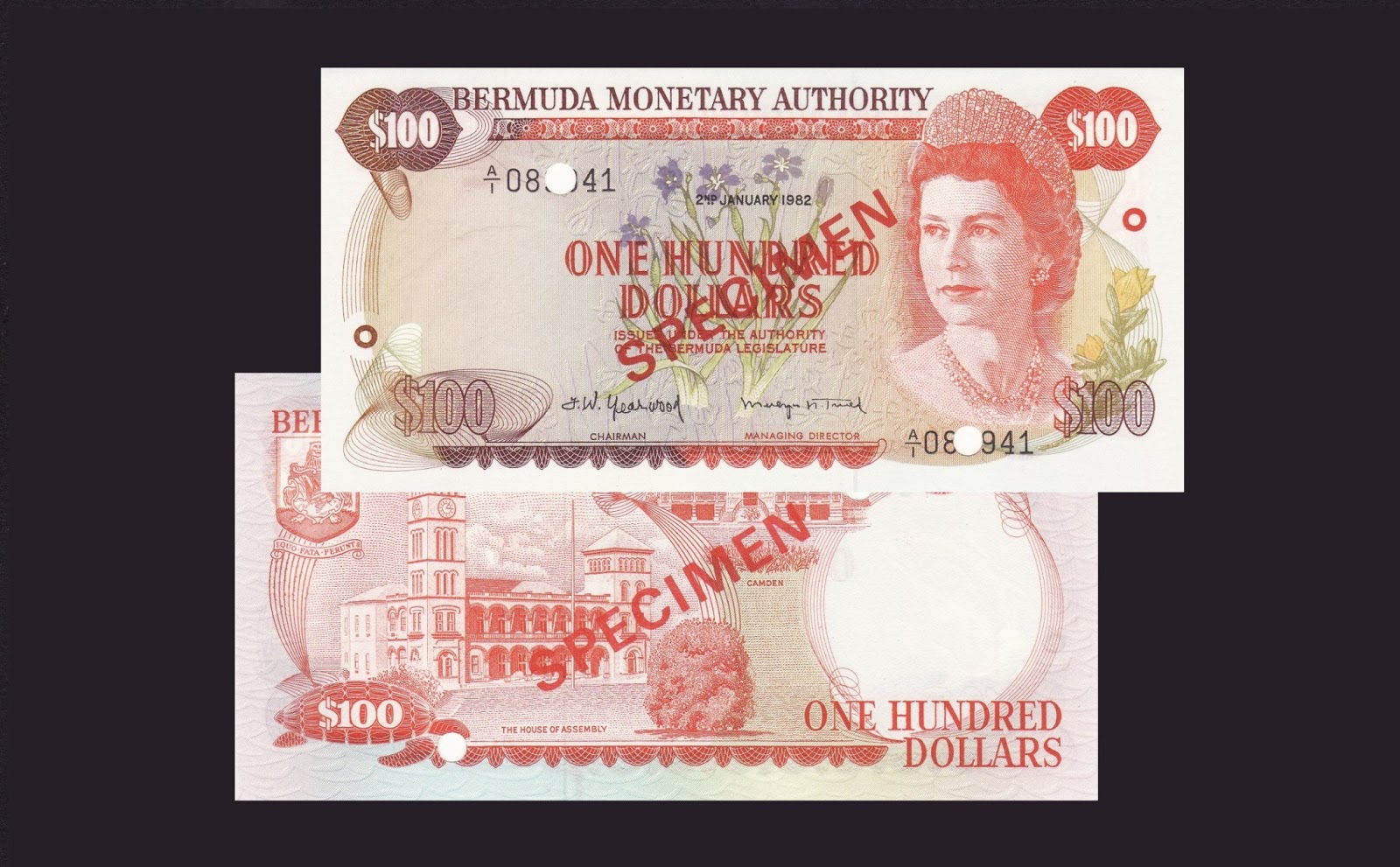 COLLECTORBOX - World banknotes and coins: Bermuda 1978-1984 SPECIMEN ...