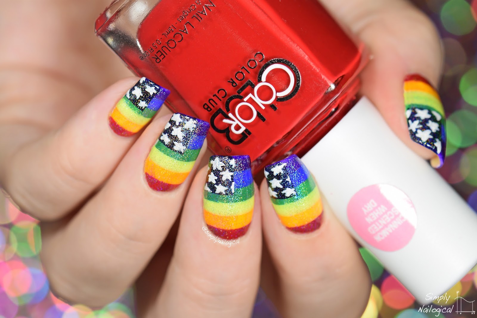 Simply Nailogical: Gay American pride flag nails