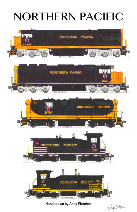 Andy Fletcher Blog-: Northern Pacific U33C and SD45 Awaiting a Train at ...