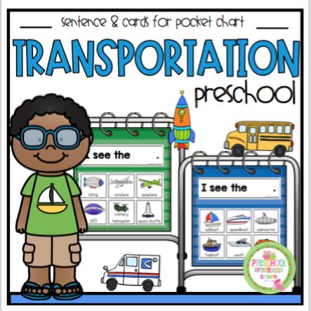 Transportation Sentence and Cards for Pocket Chart (Air-Land-Water ...