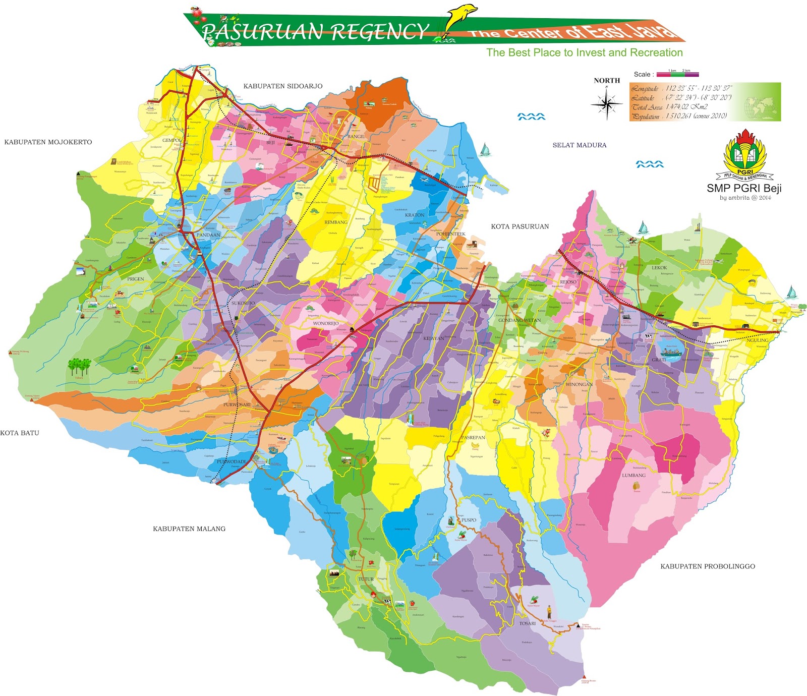 Peta Lengkap Indonesia: Peta Kabupaten Pasuruan