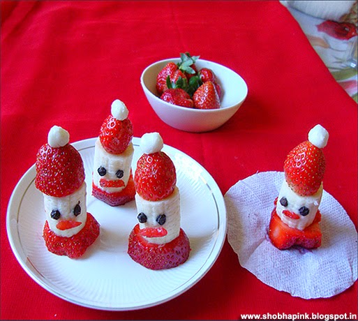 Shobha's: Strawberry Banana Santa Hats