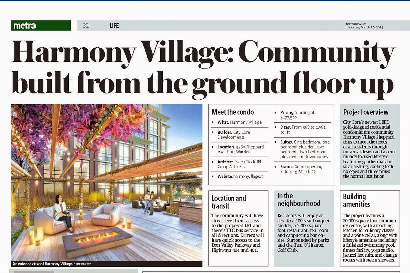 Metro News features Harmony Village - Harmony Village Living