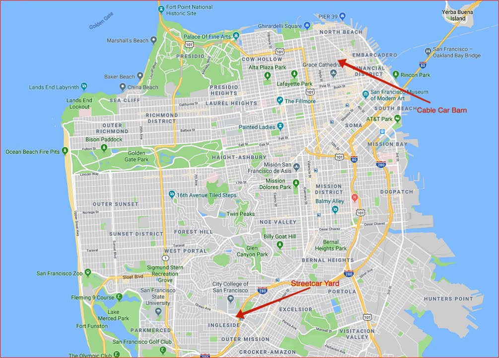 Cable Car Routes San Francisco Map - Map