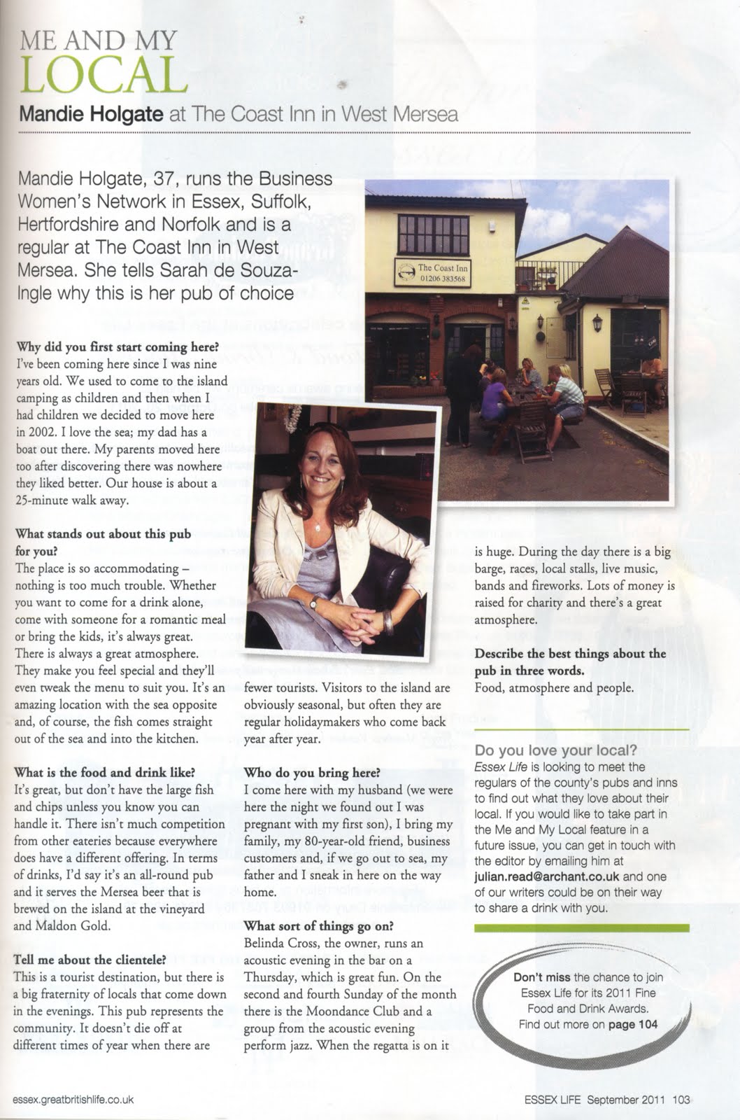 The Mersea Session: Coast Inn featured in Essex Life magazine