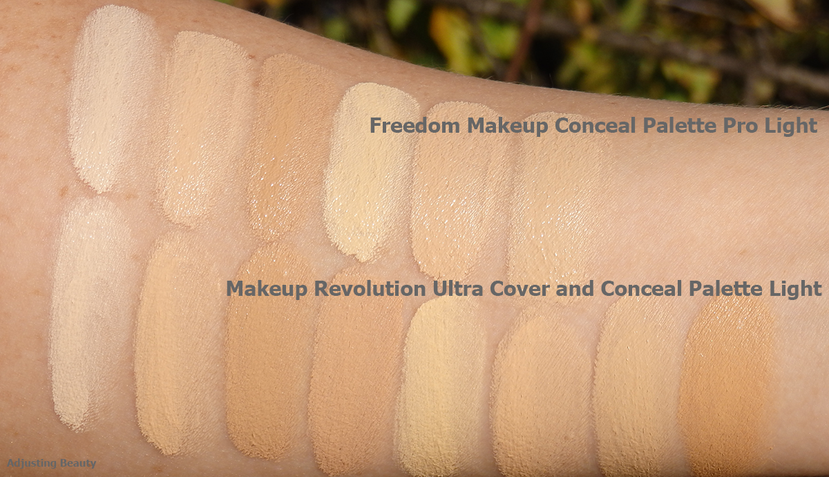 Review: Freedom Makeup Conceal Palette Pro Light vs. Makeup Revolution ...