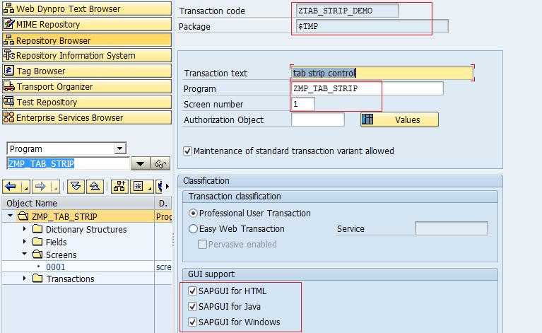 TECHSAP : Creating Tab Strip In Module Pool Program