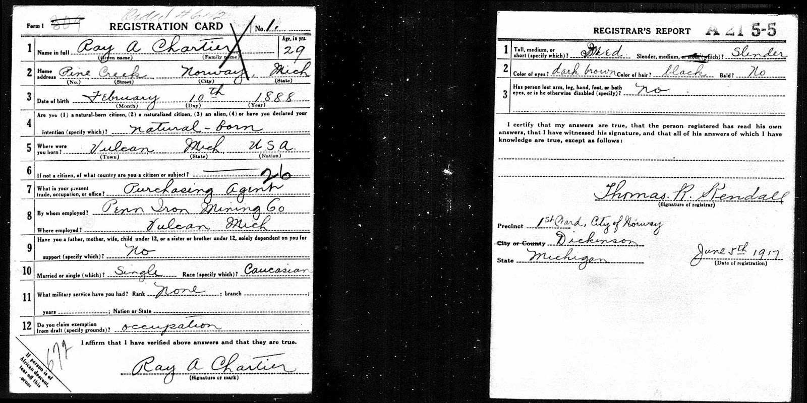 Family Tree & Branches: ANCESTOR SPOTLIGHT: RAYMOND ALEXIUS CHARTIER