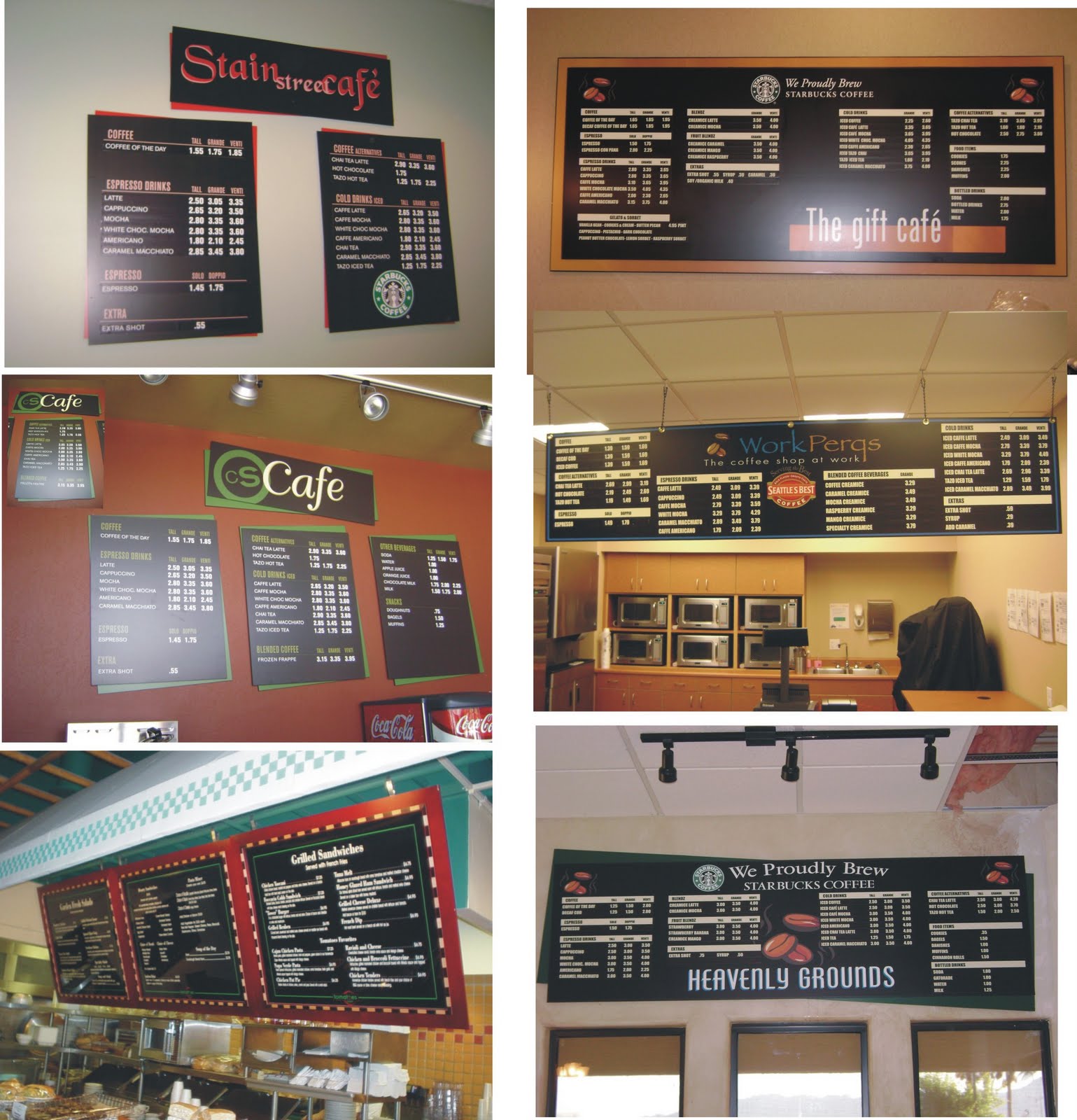 darrah-fiedler designs: custom starbucks "we proudly brew " menu boards