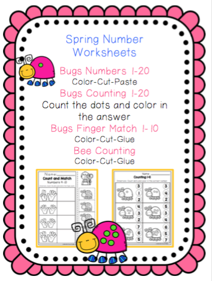 Spring Number Worksheets ~ Preschool Printables