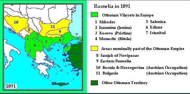 Share the truth: Map of Rumelia 1891