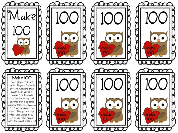 gwhizteacher: Make 100 math game FREEBIE