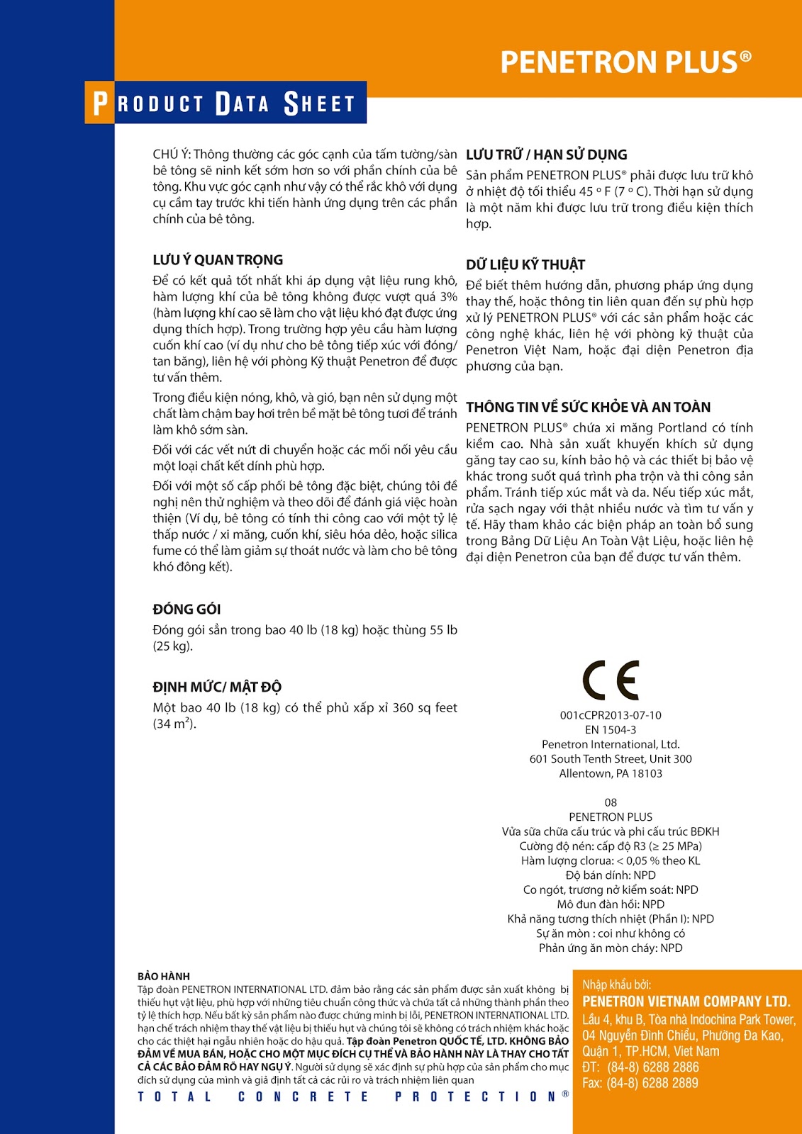 PENETRON VIỆT NAM: PENETRON PLUS