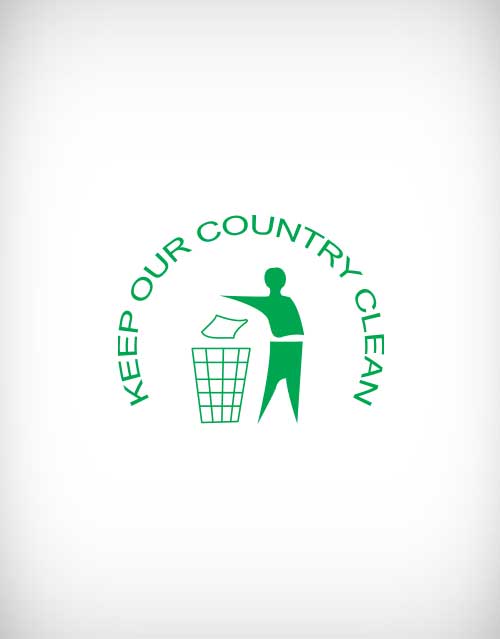 keep our country clean vector logo