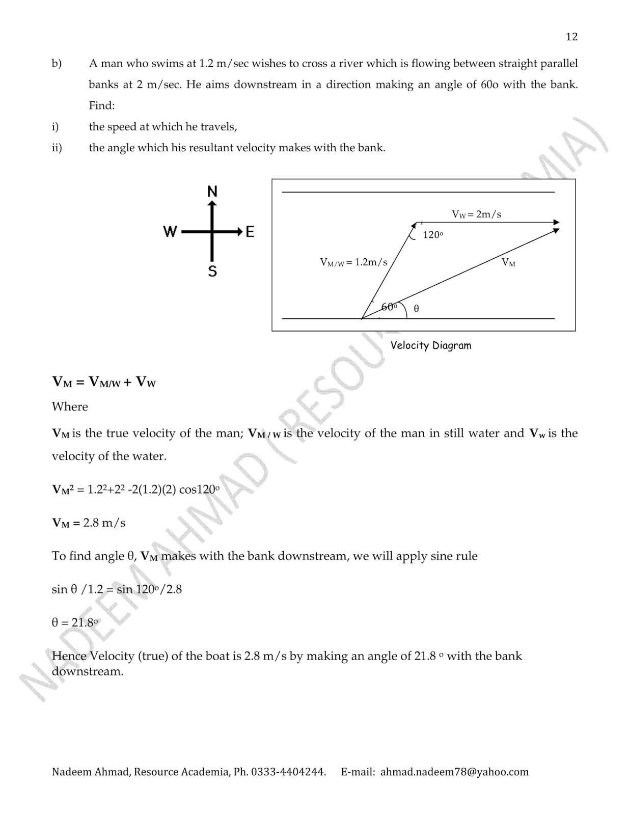 OA'Level StudyGuides : Relative velocity questions and Other resources