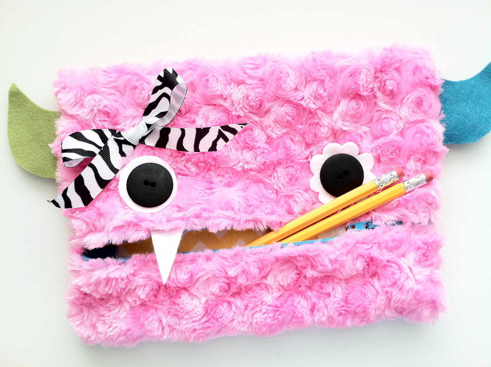 My Cotton Creations: Minky Monster Pencil Case tutorial