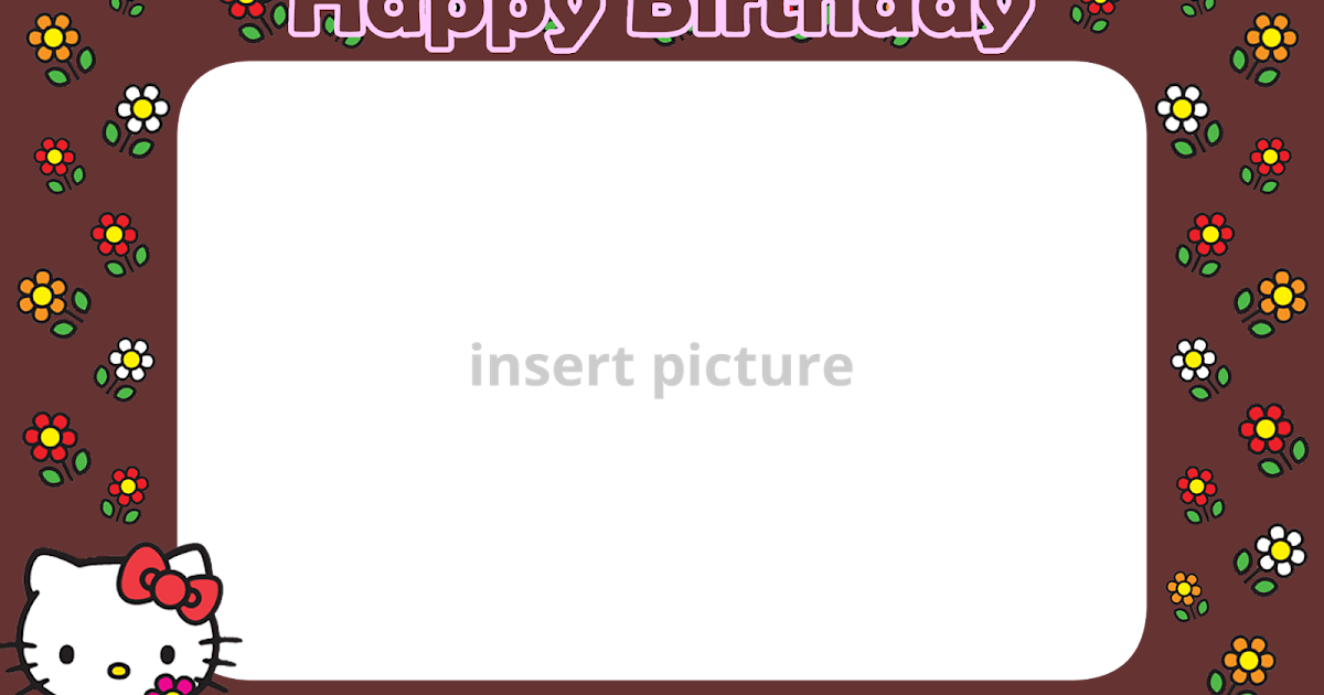 Hello Kitty Flower Frame - Printable PNG Frames | Cartoon Character PNG ...