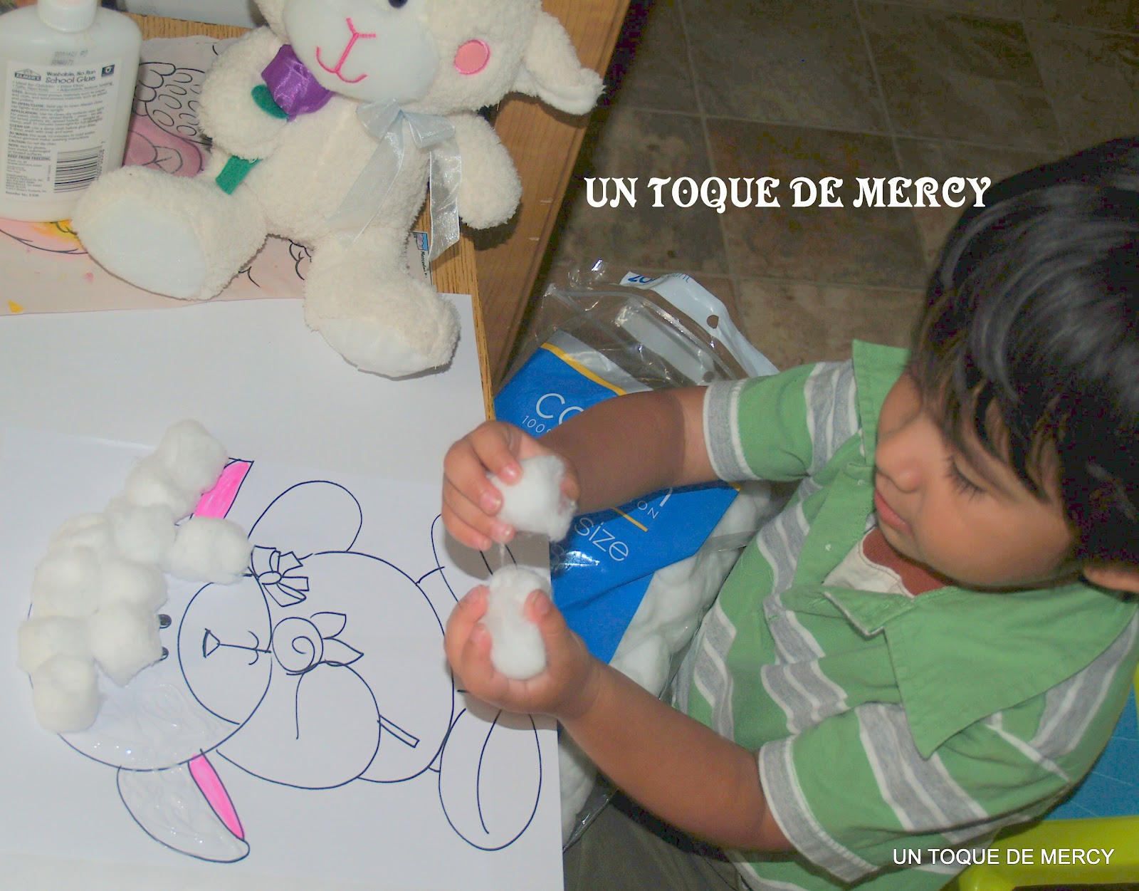 UN TOQUE DE MERCY: OVEJITA TRABAJO CON BOLITAS DE ALGODON POR MI NINO ...