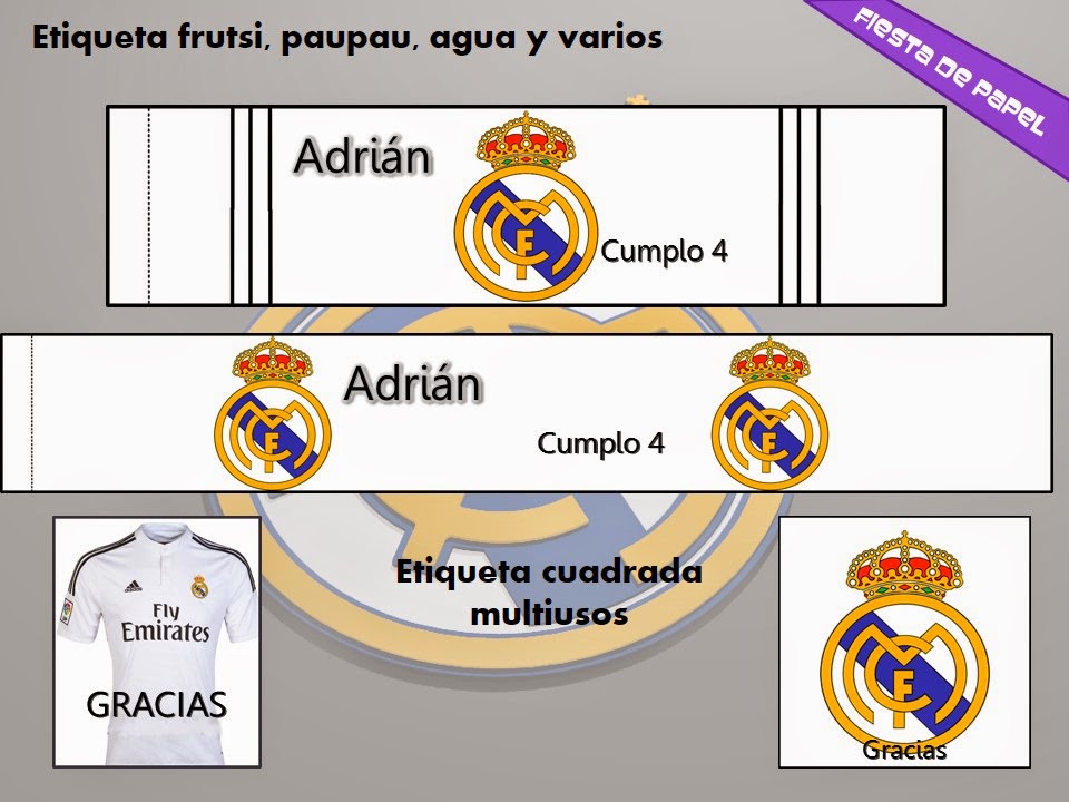 KI-110 Kit Imprimible y Editable Real Madrid | Fiesta de papel