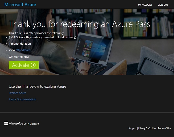 Activa tu Azure Pass ~ Comunidad ITPros-DC