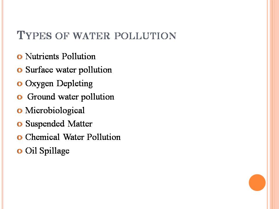 civil engineering topics: Seminar report on Water pollution
