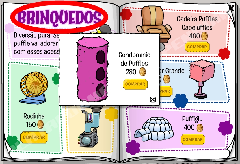 codigos do club penguin: segredos do Catálogo do Puffle