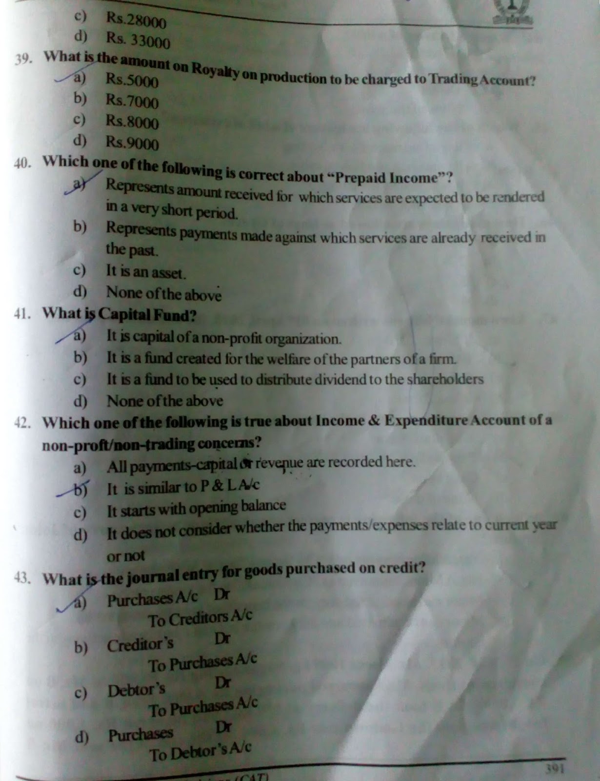 ASAP accounting part 1 multiple questions and answers