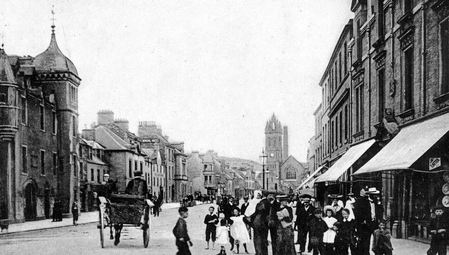 Tour Scotland: Old Photograph West High Street Peebles Scotland
