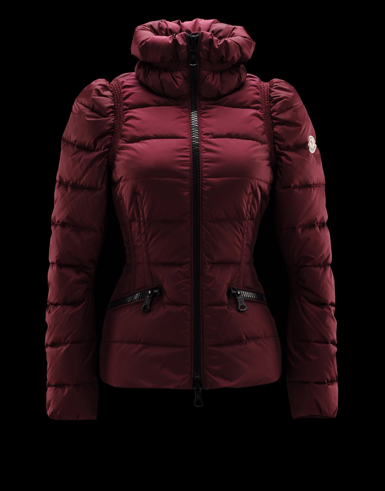 All about burgundy: Moncler Pensee Jacket, Prada Pebbled Leather Tote