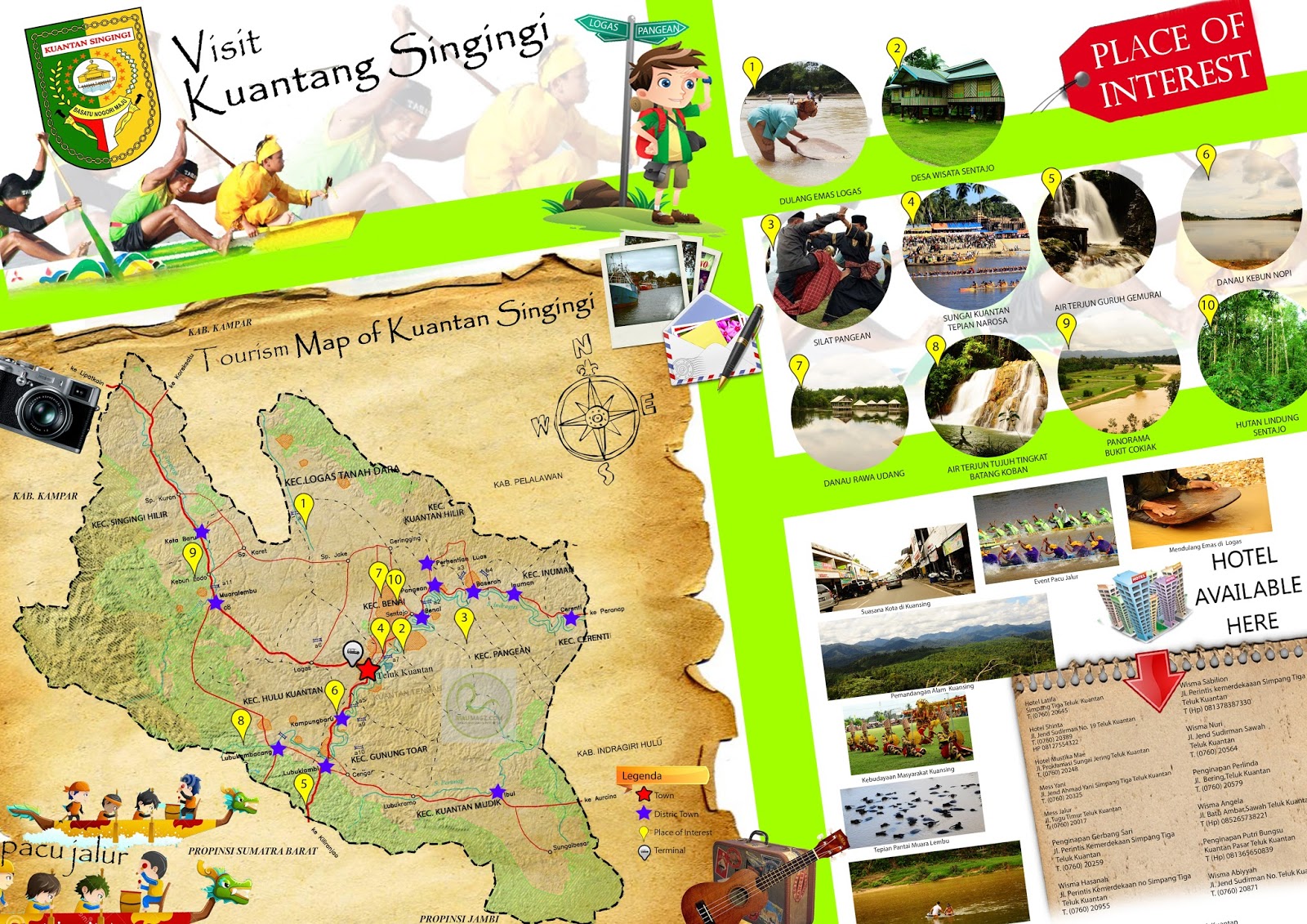 Peta Wisata Kabupaten Kuantan Singingi (Kuansing) - Tourism Map of ...