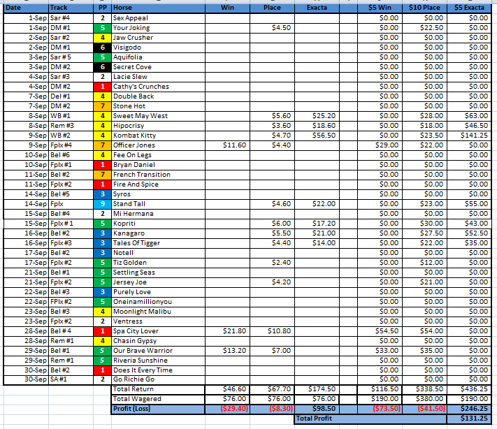 Free Horse Racing Systems, Horse Racing Handicapper: Past Months ...
